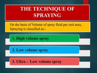 High volume, low volume and ultra low pesticide application | PPTX