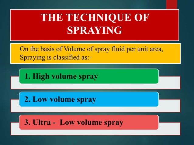 High volume, low volume and ultra low pesticide application | PPTX
