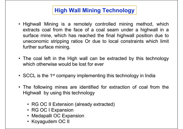 Highwall mining | PDF