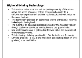 Highwall mining | PDF