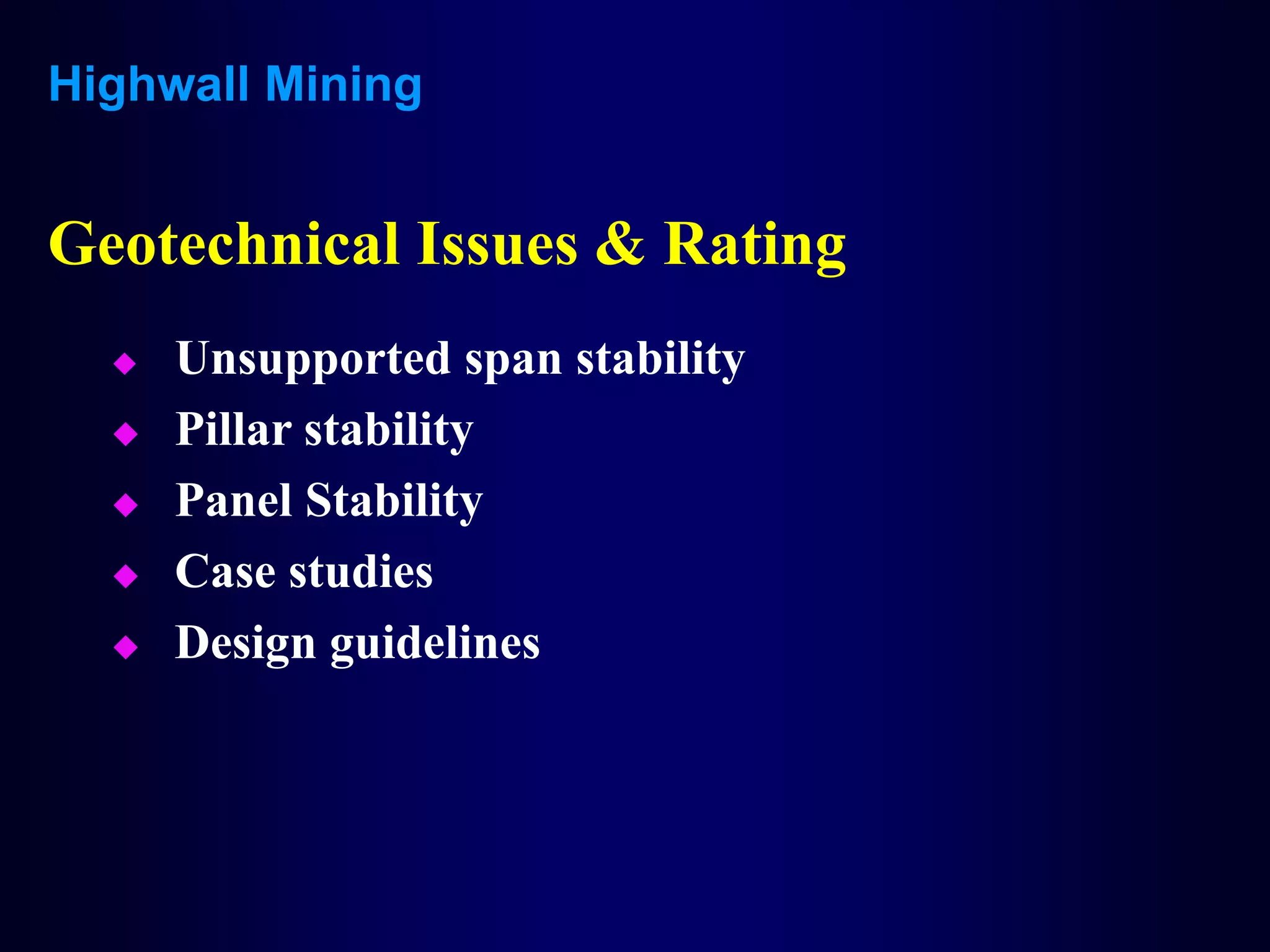 Highwall mining | PPT