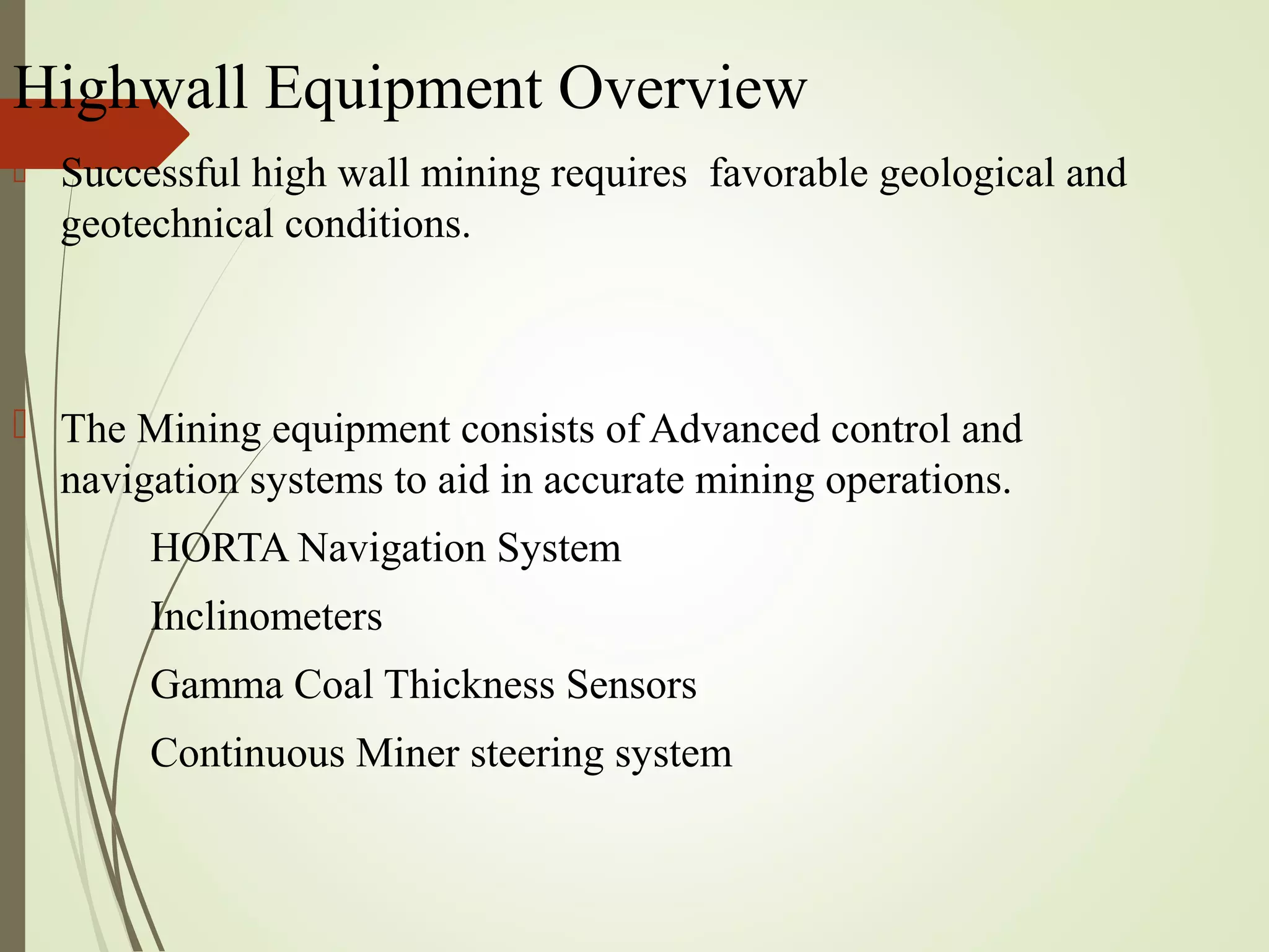 HIGH WALL MINING at SCCL - A Case Study | PPT