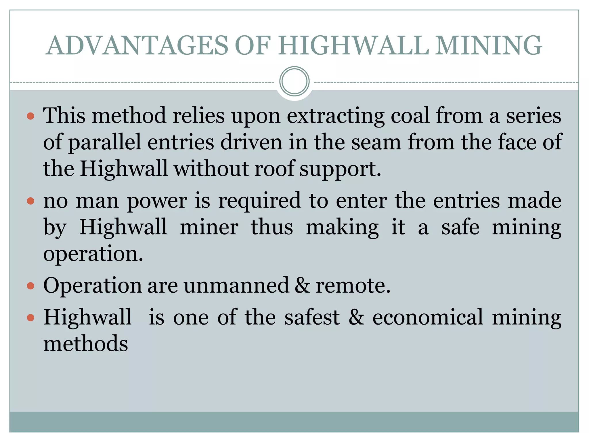 highwall mining know - how | PDF
