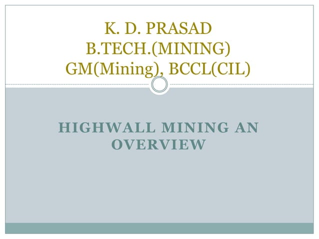 highwall mining know - how | PDF