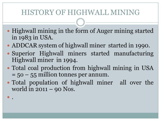 highwall mining know - how | PDF