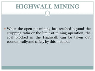 highwall mining know - how | PDF
