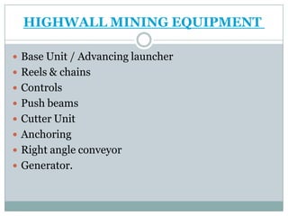 highwall mining know - how | PDF