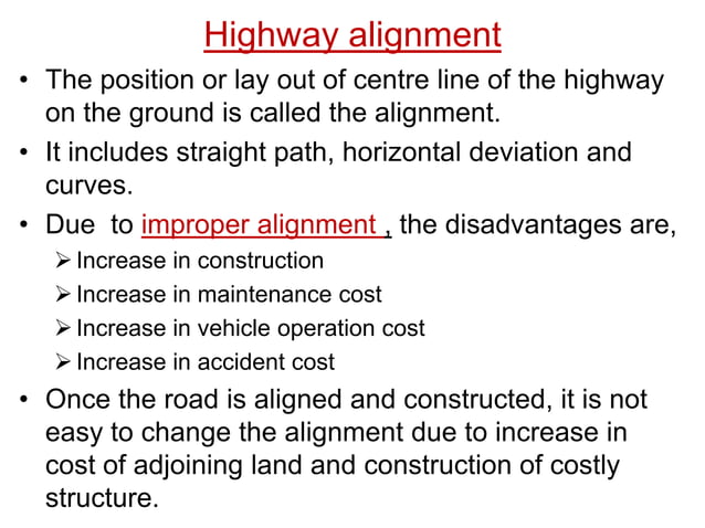 Highway notes (planning, alignment, & geometric design ) | PDF