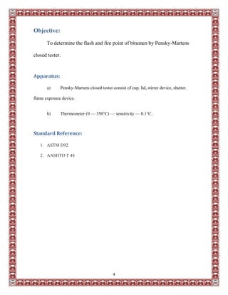 Flash and Fire Point of Bitumen | PDF