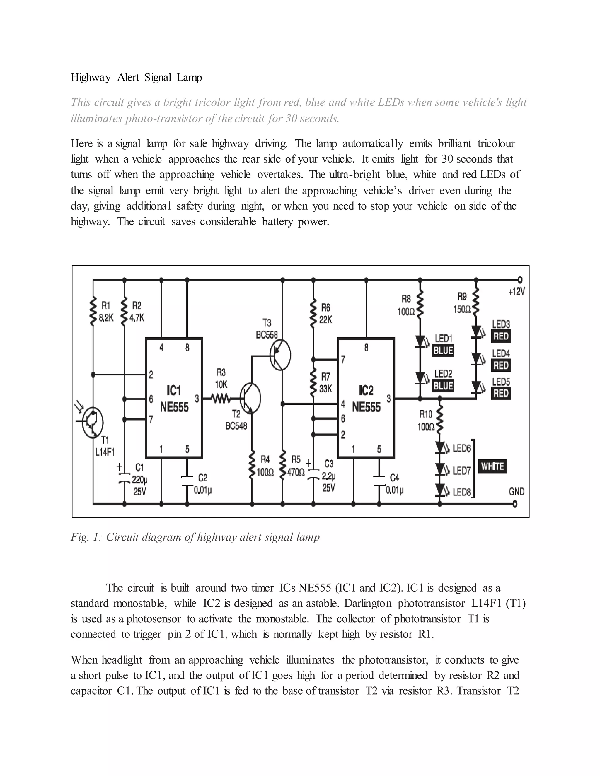 Highway alert signal lamp | DOCX