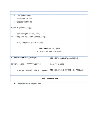 Highway designing calculations | DOCX