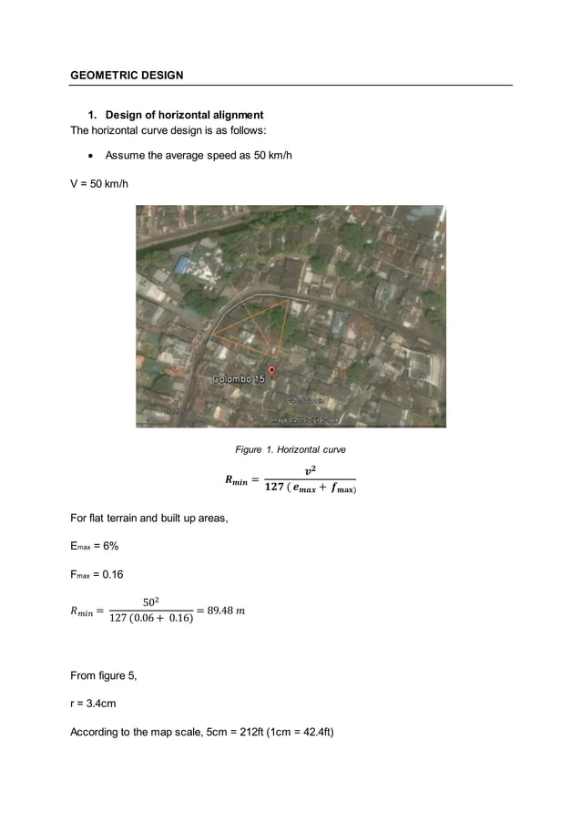 Highway designing calculations | DOCX | Physics | Science