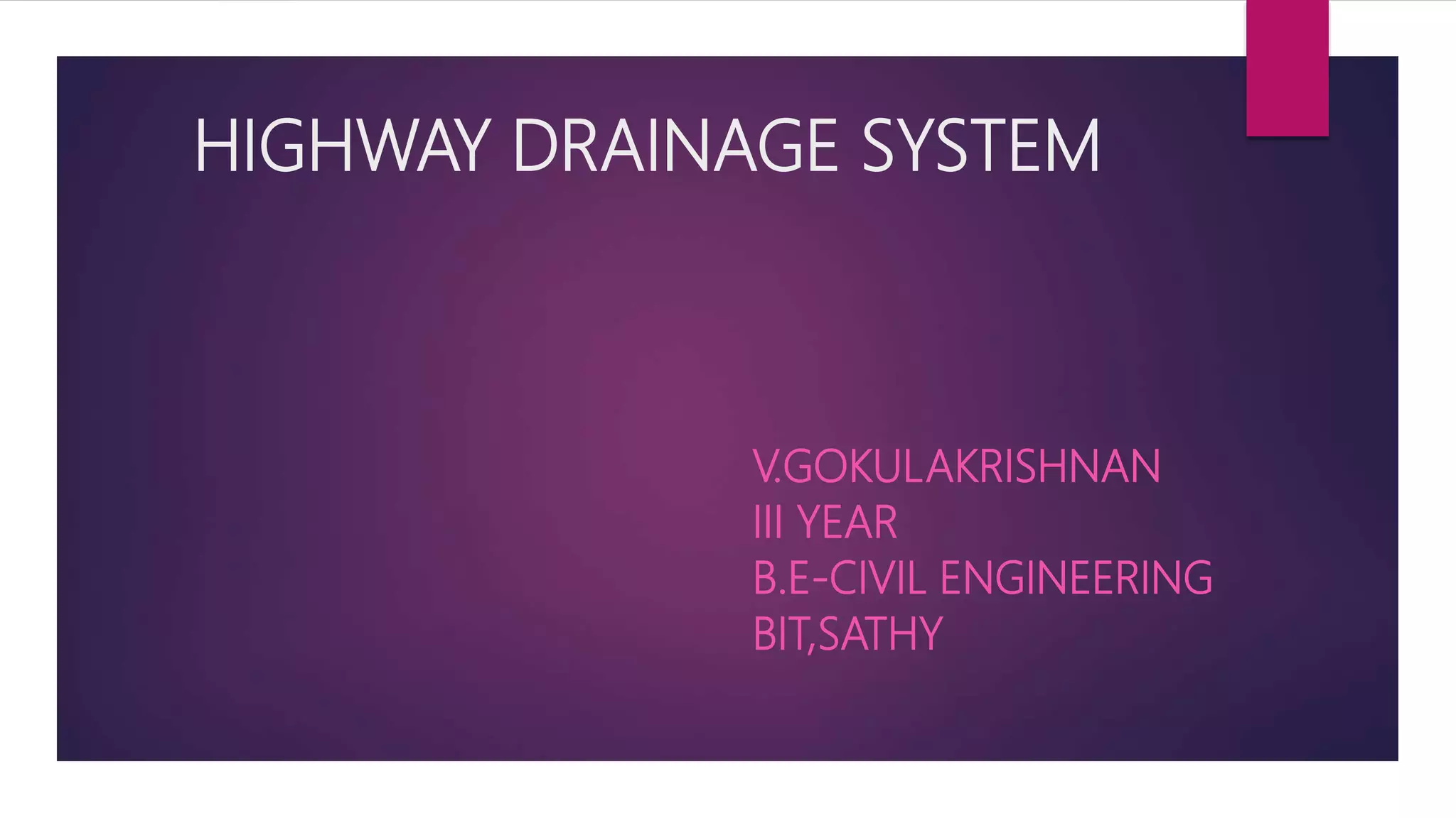 Highway Drainage System | PPTX