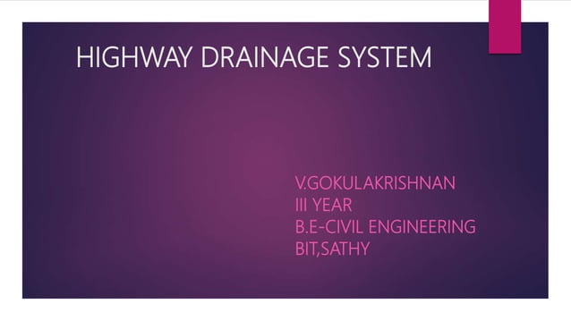 Highway Drainage System | PPTX | Geography | Science