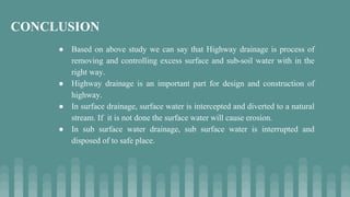 Highway drainage system | PPTX