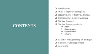 Highway drainage system | PPTX