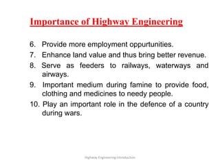 Highway Engineering Introduction: Lecture 1 | PPTX