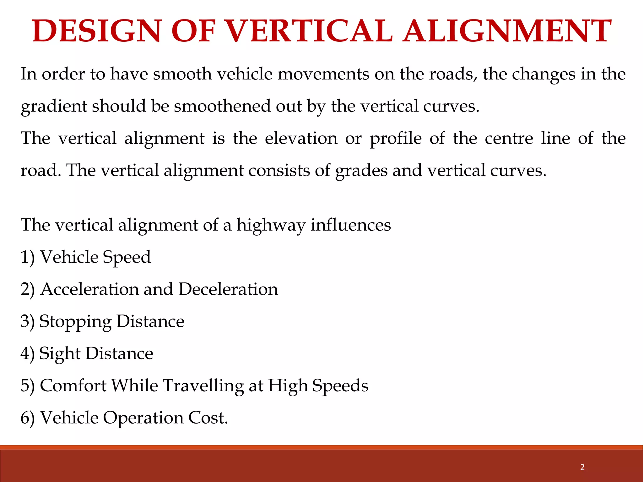 Highway Vertical Alignment | PPTX