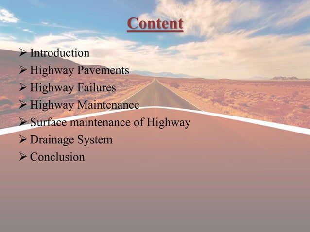 Highway failure and their maintenance | PPTX