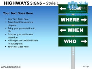 Highway freeway exit signs billboards signs design 1 powerpoint ...