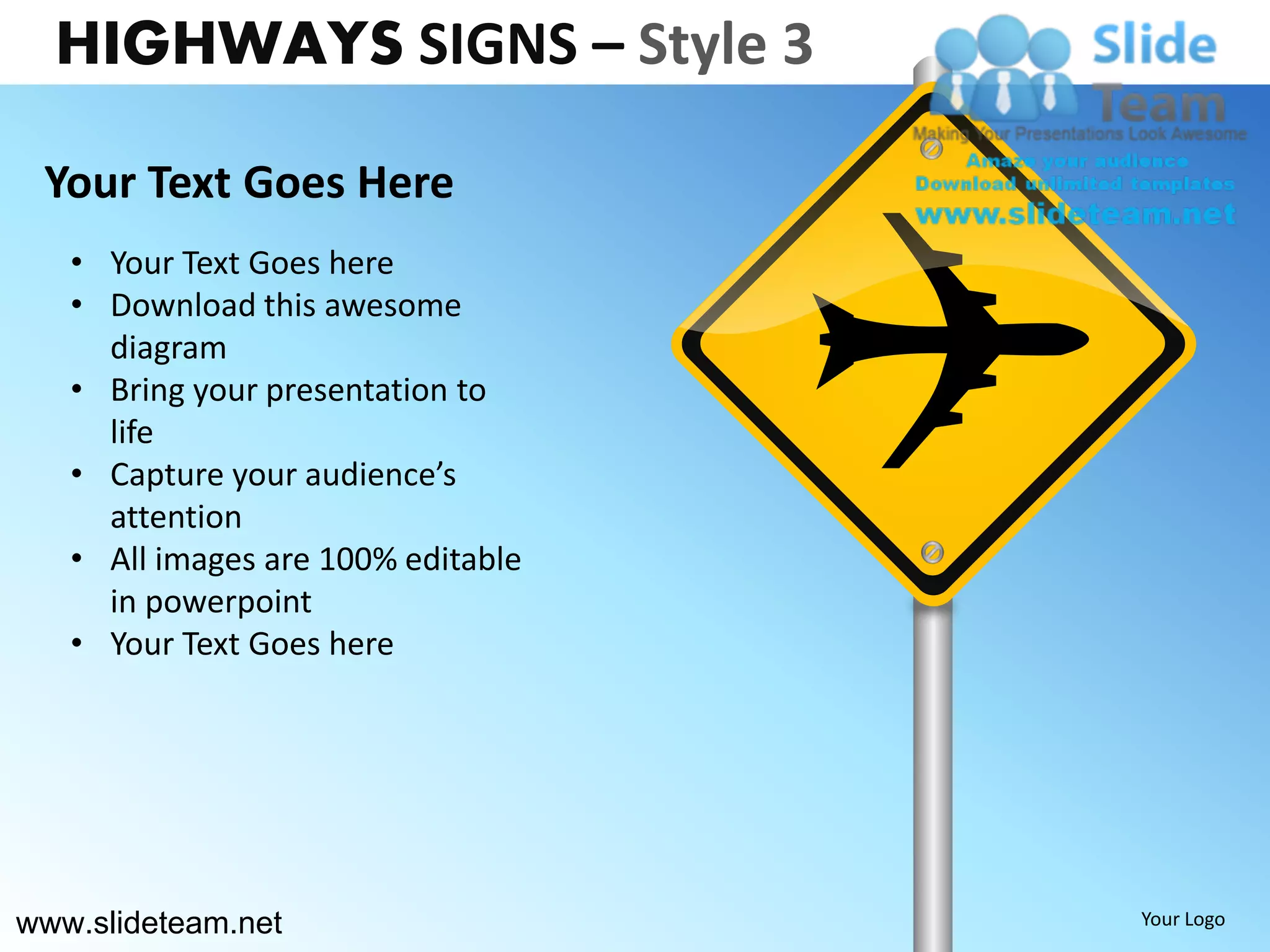 Highway freeway exit signs billboards signs design 3 powerpoint ...