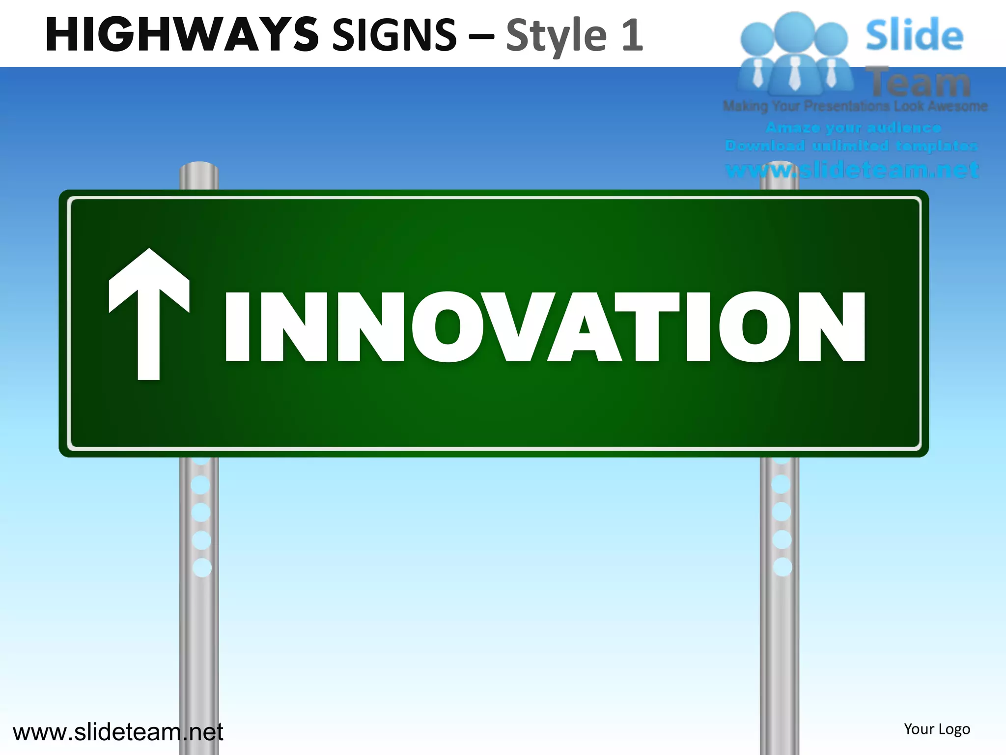 Highway freeway exit signs billboards signs style design 1 powerpoint ...