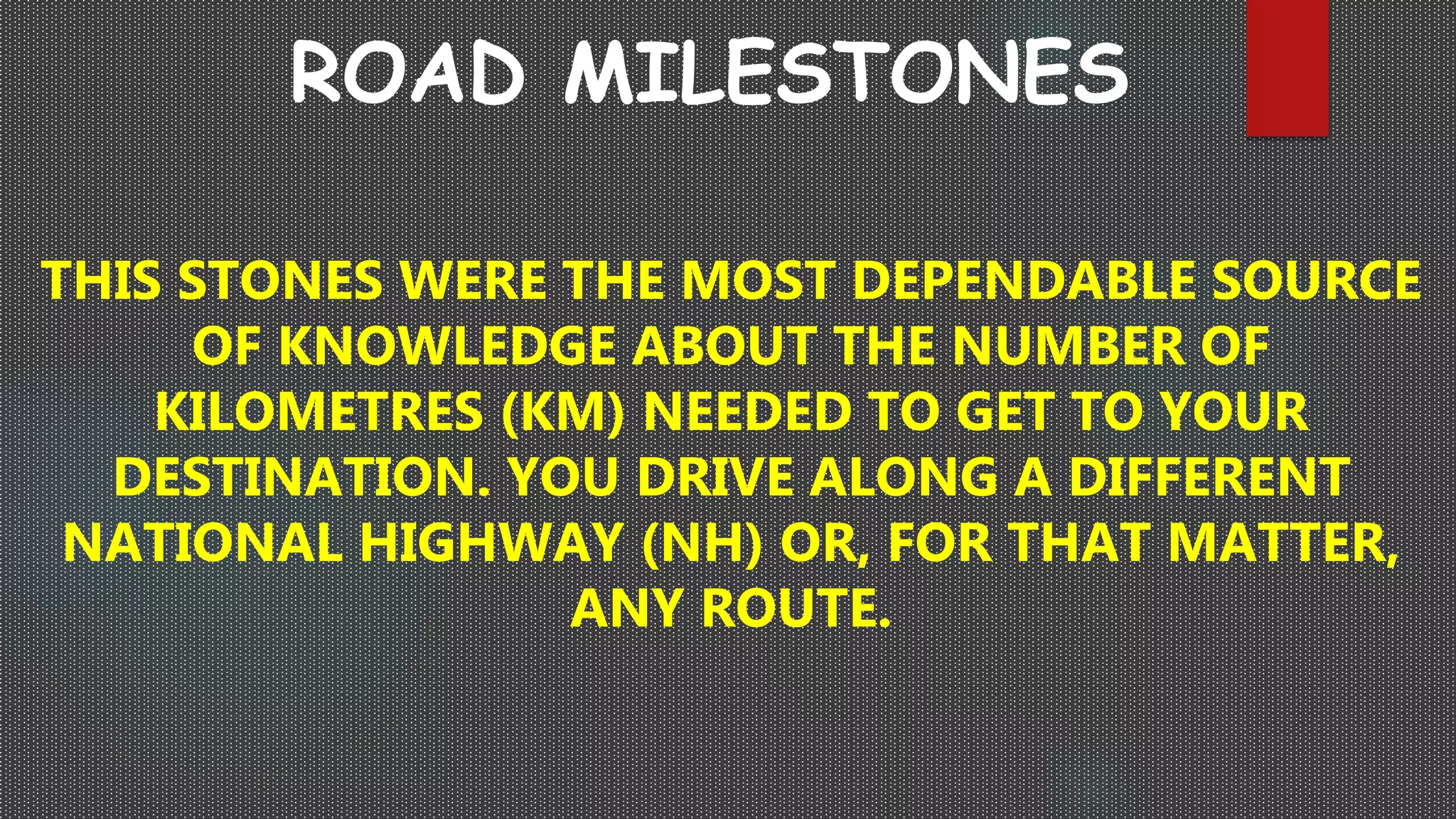 Highway milestone and coloured line | PPTX