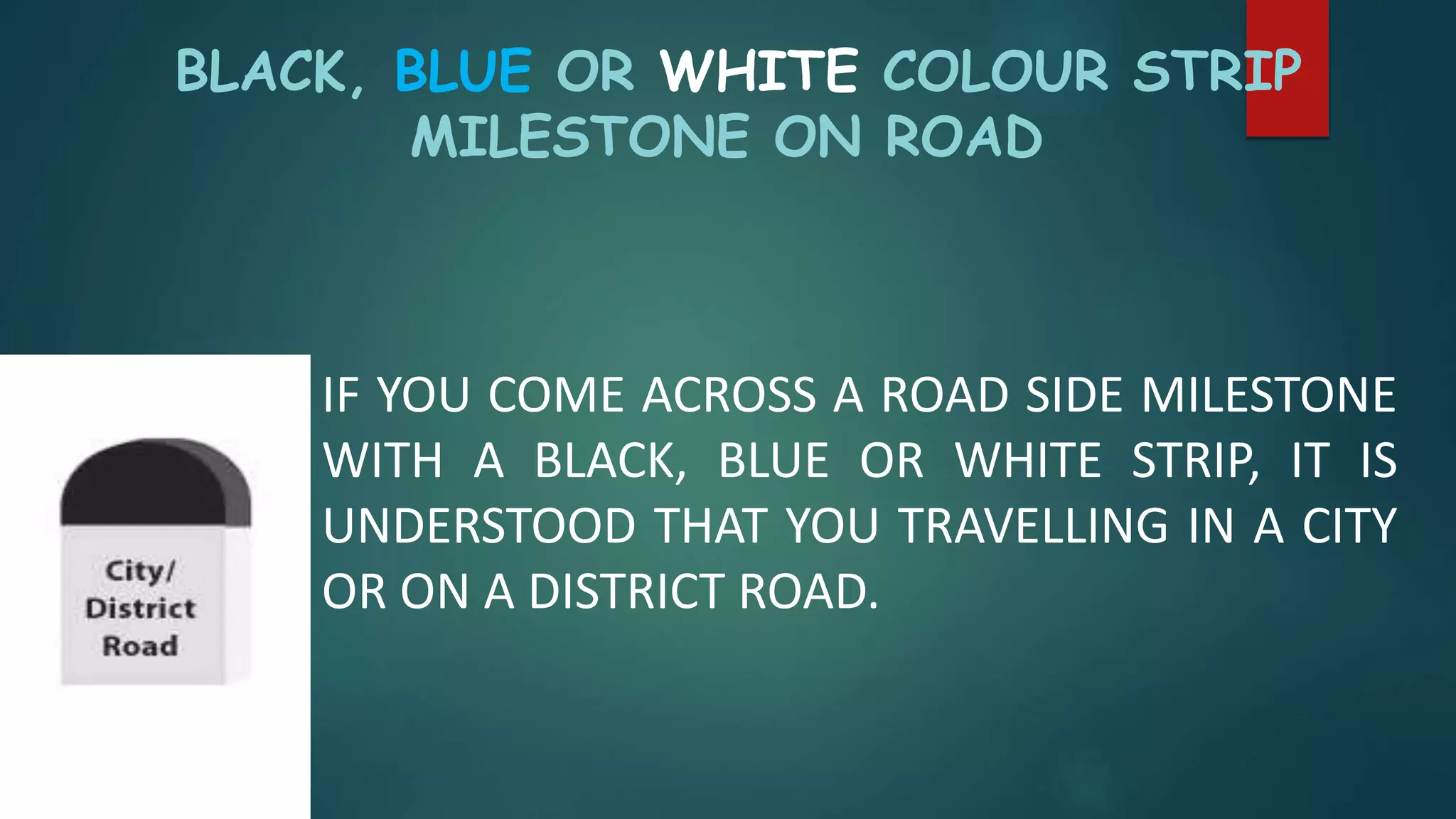 Highway milestone and coloured line | PPTX