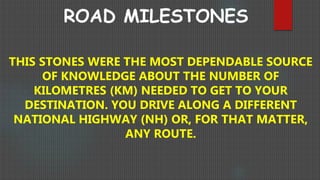 Highway milestone and coloured line | PPTX