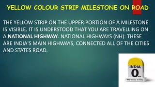 Highway milestone and coloured line | PPTX