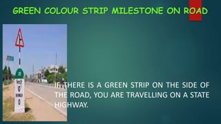 Highway milestone and coloured line | PPTX