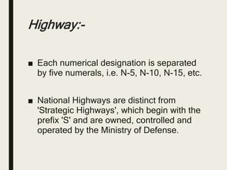 Highway description | PPT