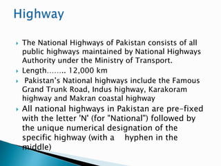 Highways and motorways of pakistan | PPTX