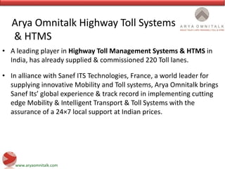 Installation Process of Highway Toll Management System | PPTX