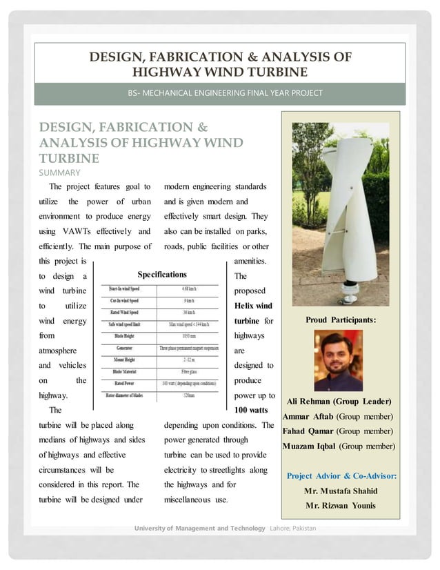 Highway wind turbine summary | PDF