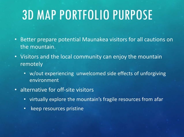 3D Landscape Maps for University Managed Lands on Maunakea | PPT