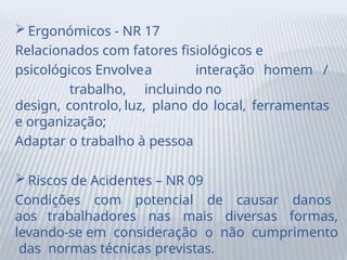 higiene ocupacional risco fisico segurança do trabalho | PPTX