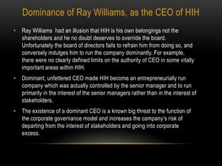 corporate failure for HIH insurance | PPTX