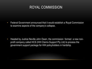 corporate failure for HIH insurance | PPTX