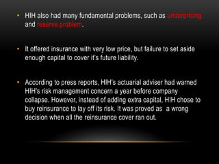 corporate failure for HIH insurance | PPTX