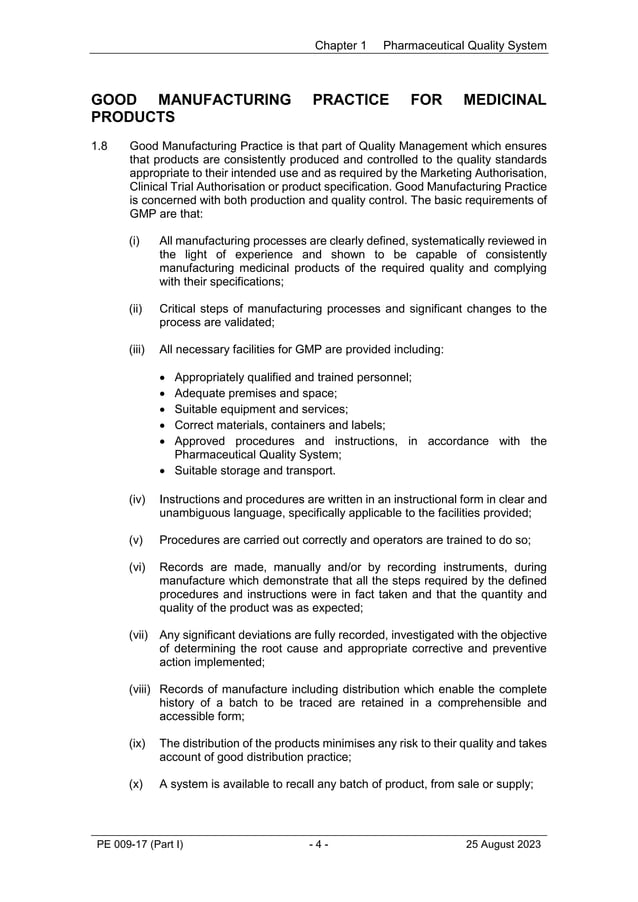 GUIDE TO GOOD MANUFACTURING PRACTICE FOR MEDICINAL PRODUCTS PART I.pdf ...