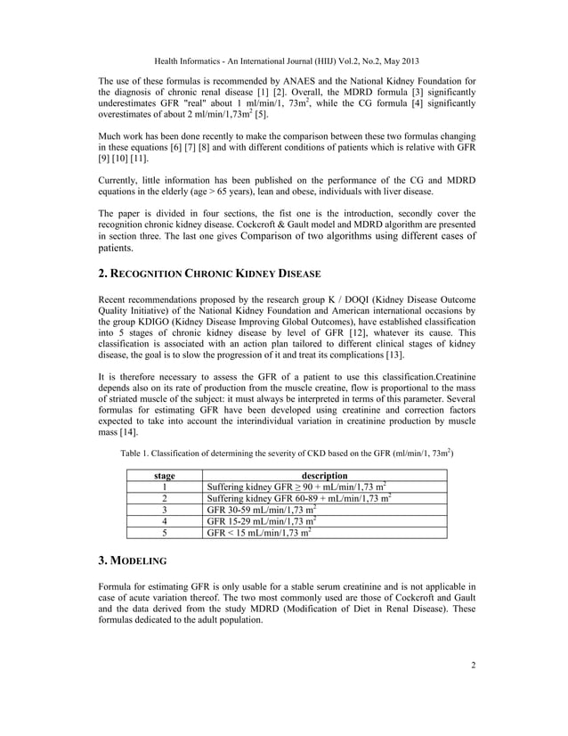 Modeling Algorithm of Estimation Of Renal Function by the Cockcroft and Mdrd Formulas | PDF