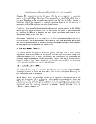 A FRAMEWORK FOR EXTRACTING AND MODELING HIPAA PRIVACY RULES FOR ...