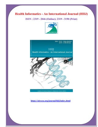 Health Informatics - An International Journal (HIIJ) - H index ...
