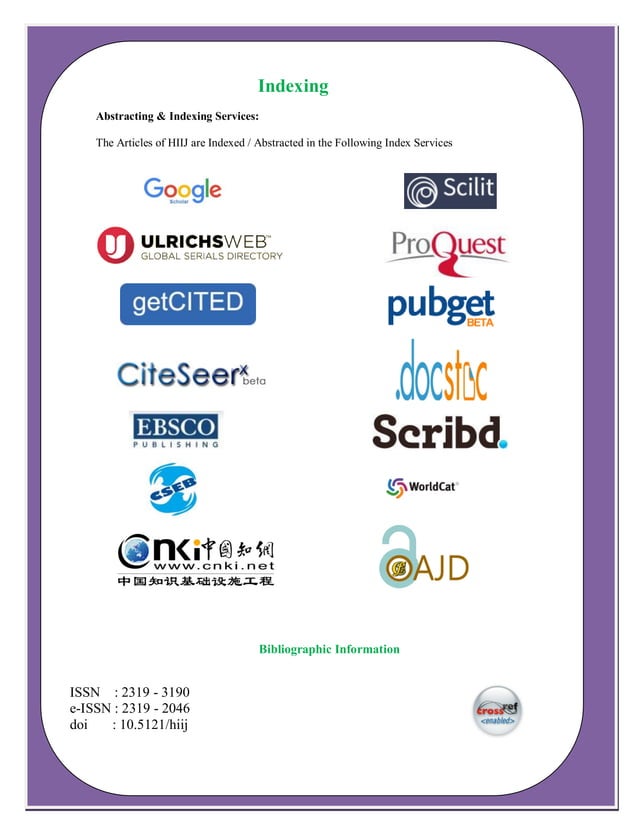 Health Informatics - An International Journal (HIIJ) - H index ...