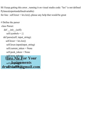 Hi I keep getting this error , running it on visual studio code le.pdf | Programming Languages ...
