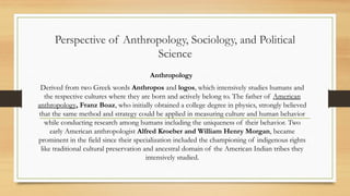 module number 1. anthropology, sociology | PPTX