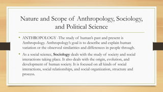 module number 1. anthropology, sociology | PPTX