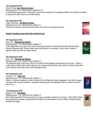 High Interest - Low Vocabulary | PDF