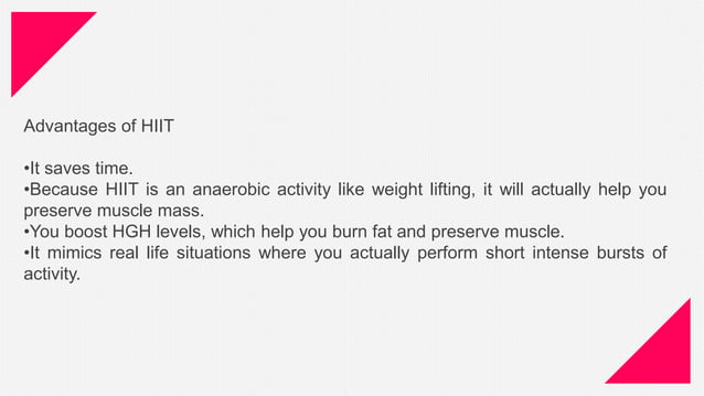 HIGH INTENSITY INTERVAL TRAINING (HIIT) | PPTX | Fitness and Exercise | Healthy Living